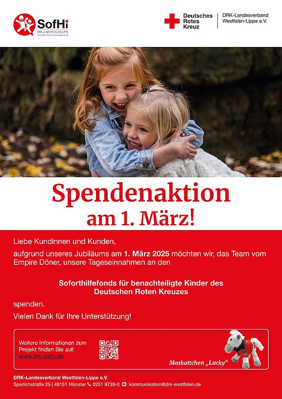 Empire Döner sammelt Spenden für benachteiligte Kinder - Kreisverband Recklinghausen e.V.